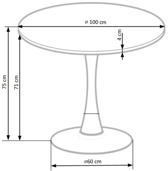 Jídelní stůl CARMELO 75x100 cm černá/hnědá
