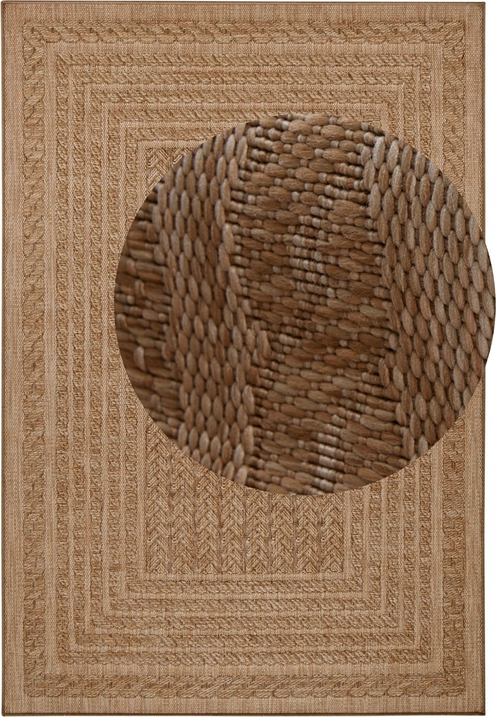 Hanse Home, AKCE: 120x170 cm Kusový koberec Forest 103992 Beige/Brown – na ven i na doma, béžová, chodba / předsíň