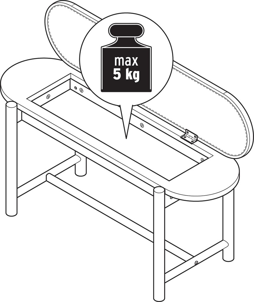 Tchibo - Lavice z masivního dřeva s polstrováním a úložným prostorem - barva: šedá