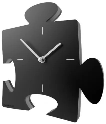 Designové hodiny 55-10-1 CalleaDesign Puzzle clock 23cm (více barevných variant) Barva antracitová černá-4 Dýha černý ořech - 85