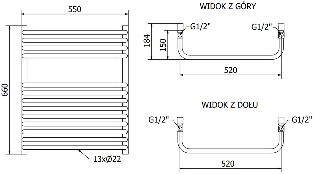 Mexen Apollo, elektrické topné těleso 660x550 mm+ topná tyč 600 W, bílá, W117-0660-550-2600-20