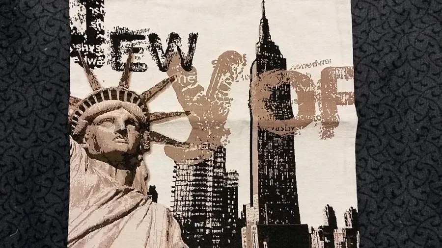 Dekoráční polštář NEW YORK socha hnědý povlak 45x45 cena