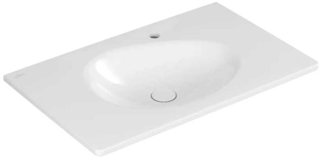Villeroy & Boch Antao - Umyvadlo nábytkové 80x50 cm, s přepadem, otvor pro baterii, CeramicPlus, ViFlow, alpská bílá 4A7584R1