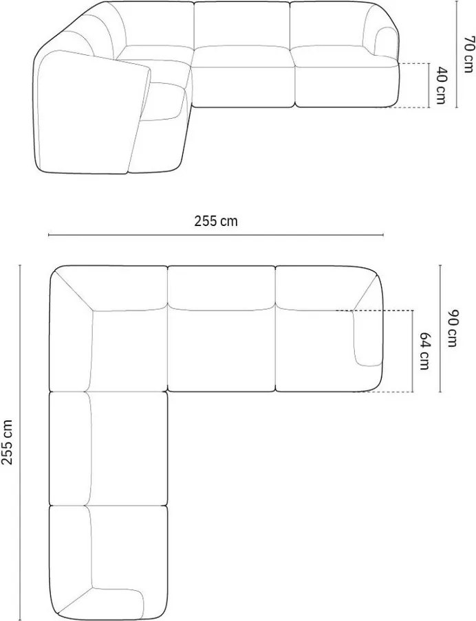 Sametová rohová pohovka v petrolejové barvě Campi – Cosmopolitan Design