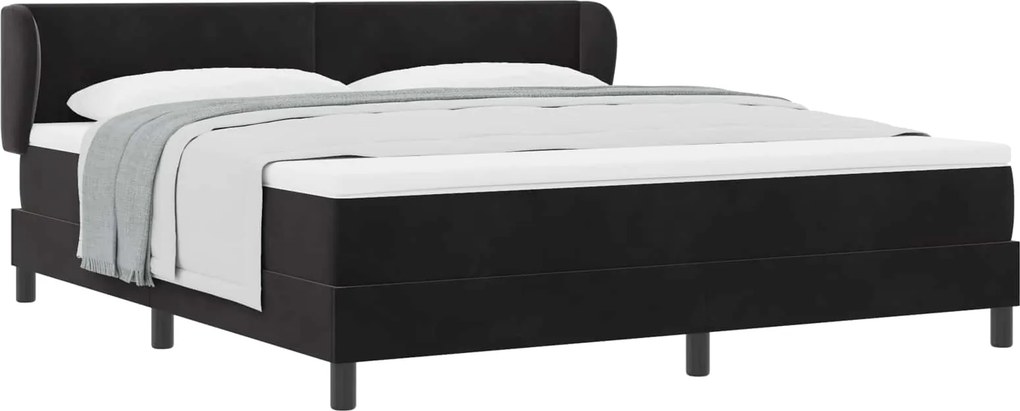 Postel s boxspringem s čelo Černá 180 x 200 cm samet 3340402