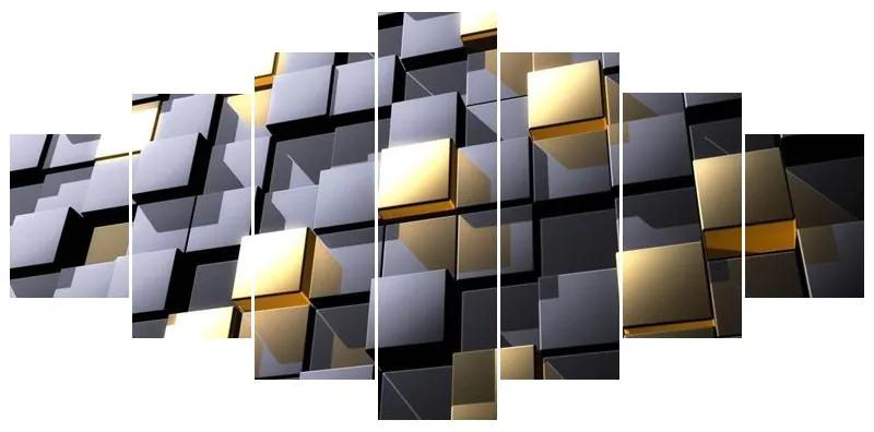 Abstraktní obraz poskládaných kostek (210x100 cm), 40 dalších rozměrů