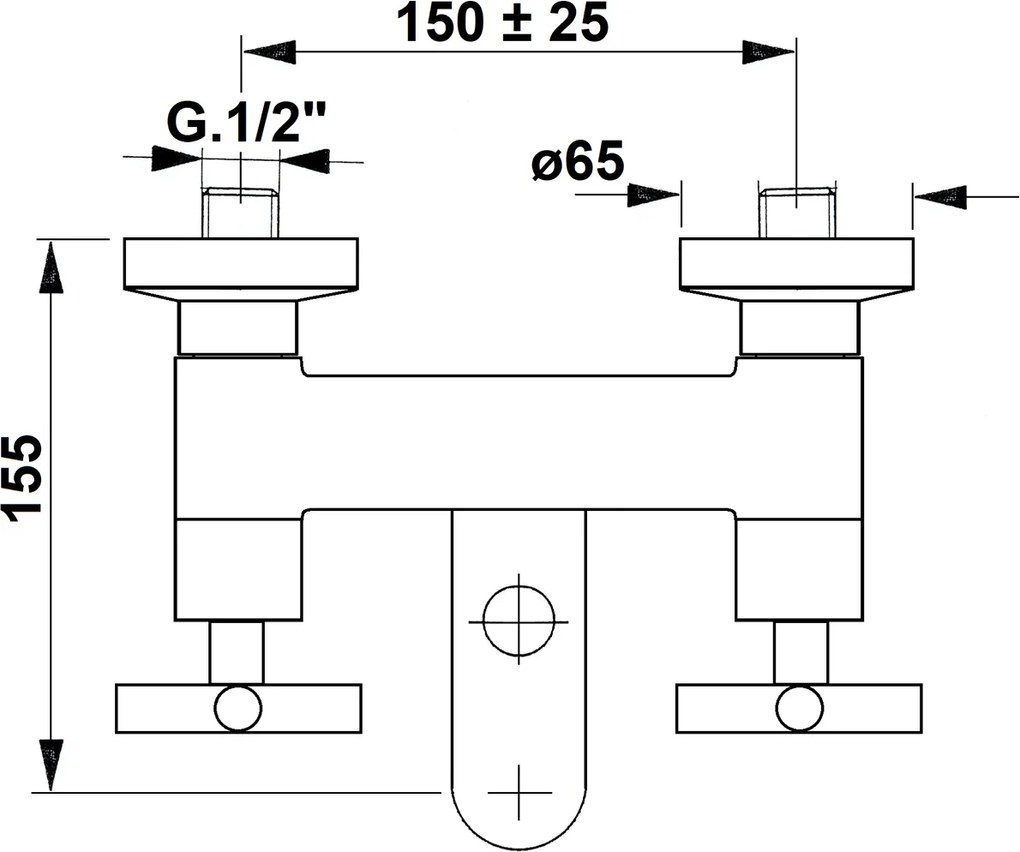 Reitano Rubinetteria, AXIA nástěnná vanová baterie, chrom, 581