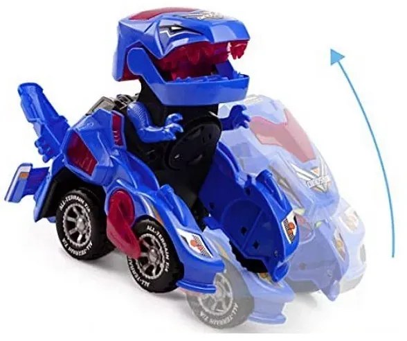 Zaparkorun Transformující se dinosauří auto s LED DYNOCAR - Modré