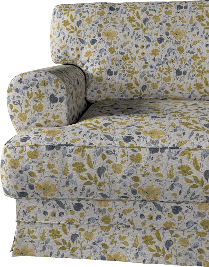 Potah na pohovku IKEA Ekeskog rozkládací barva žlutá látka pletený vzor, vzorované