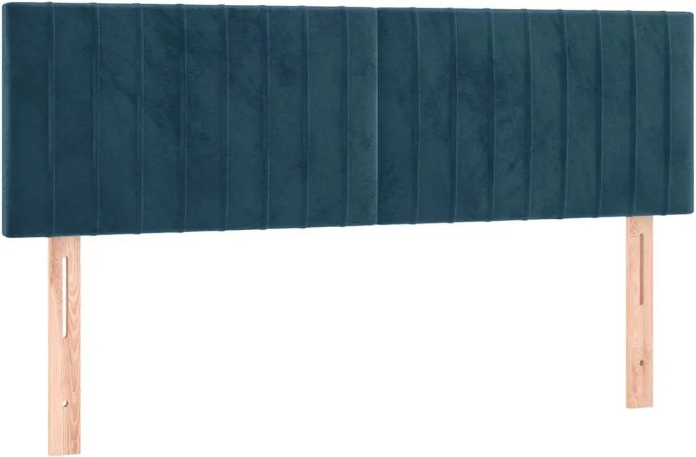 Box spring postel s matrací tmavě modrá 140x200 cm samet 3127617