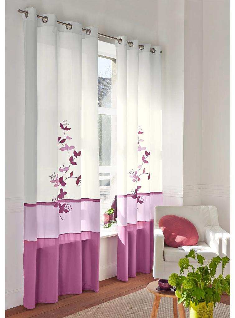 Blancheporte Voálová záclona s potiskem Orchidea fialová 140x180cm