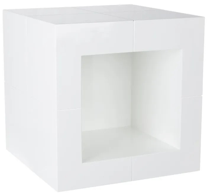 Bílý odkládací stolek Kelly Hoppen The Open Cube