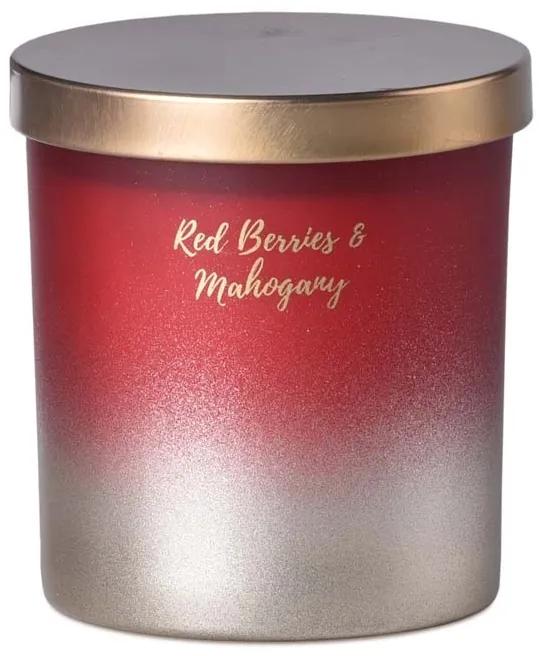 Emocio sklo 80x90 mm s plechovým víčkem vonná svíčka, v dárkové krabičce Red Berries & Mahogany