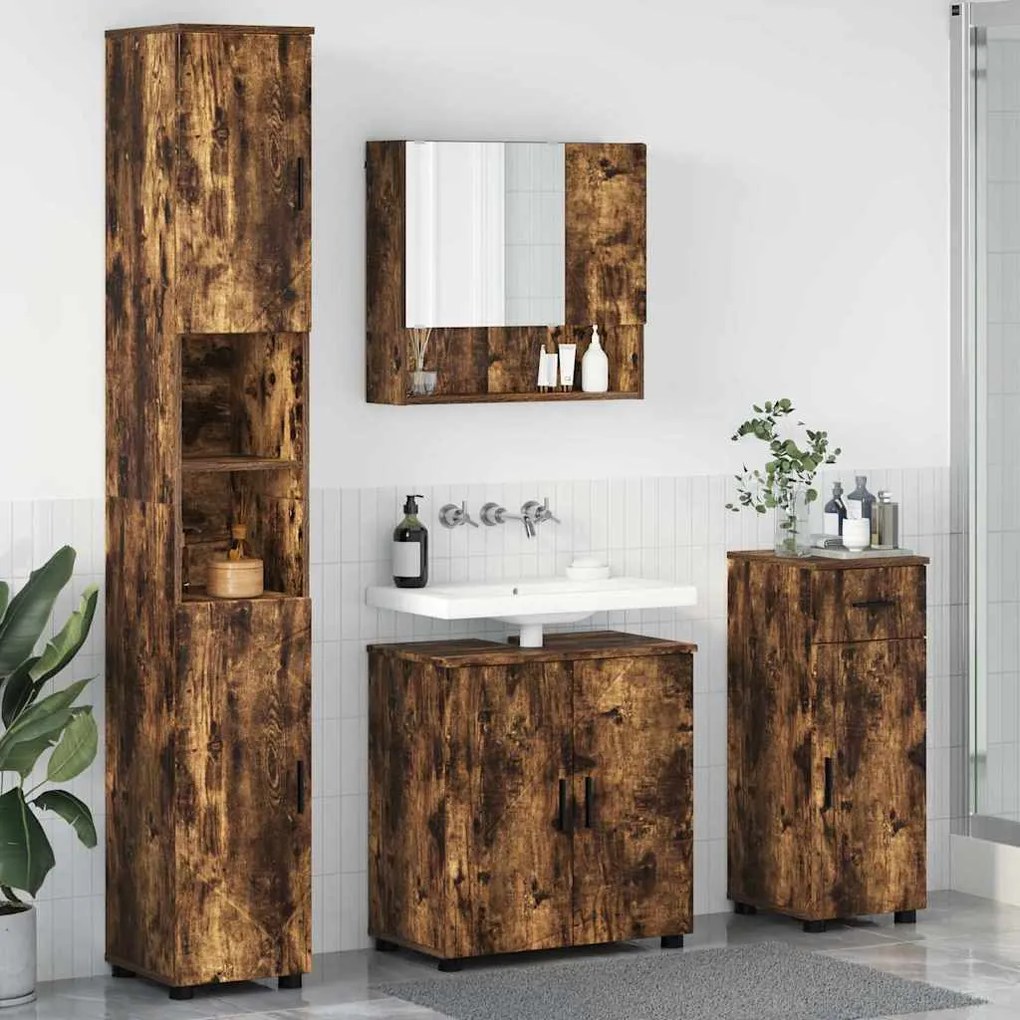 Sada koupelnového nábytku 4 ks Kouřový dub 61 x 35 x 64 cm 3392978