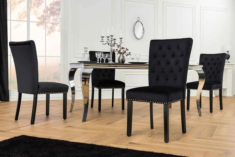 Designová židle Queen II černý samet