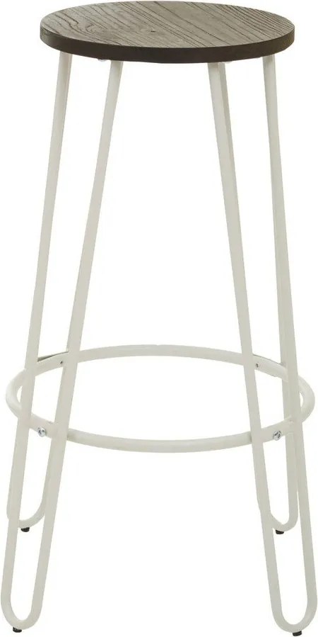Bílá/v přírodní barvě barová stolička z jilmového dřeva (výška sedáku 75 cm) District – Premier Housewares