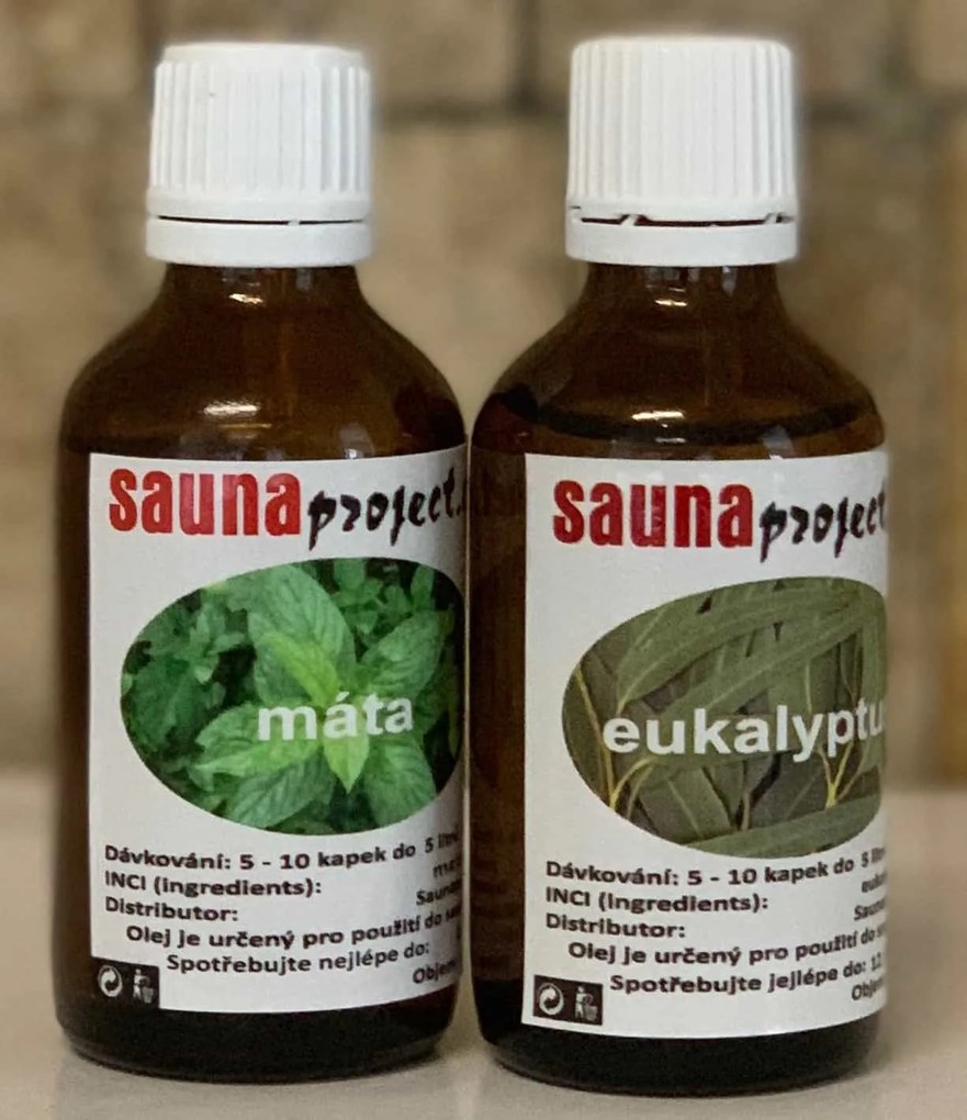 Saunaproject sada esencí eukalypt a máta 10ml