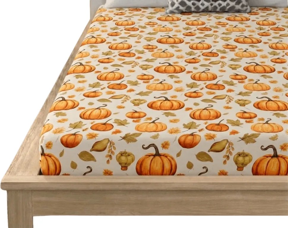 Prostěradlo z mikrovlákna AUTUMN PUMPKINS barevné 180x200 cm