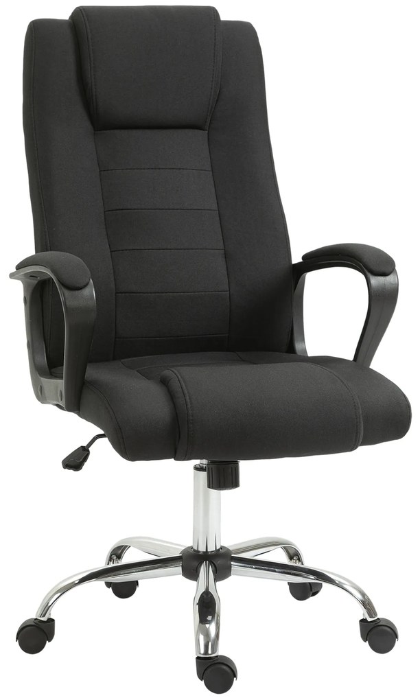 Vinsetto Výškově nastavitelná kancelářská židle Vinsetto, ergonomická kancelářská židle, počítačová židle s houpací funkcí, černá, 62 x 62 x 110-119 …