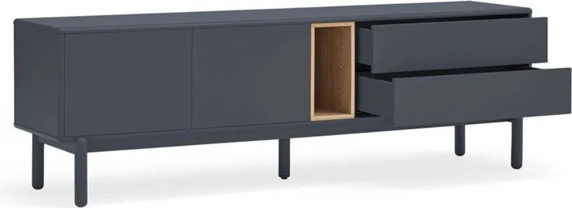 Tmavě šedý TV stolek 180x56 cm Corvo - Teulat