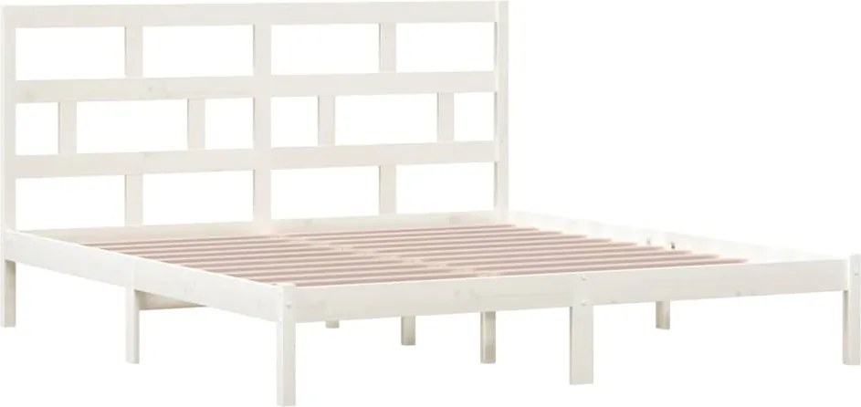 Rám postele bílý 180 x 200 cm Super King masivní dřevo 3101234