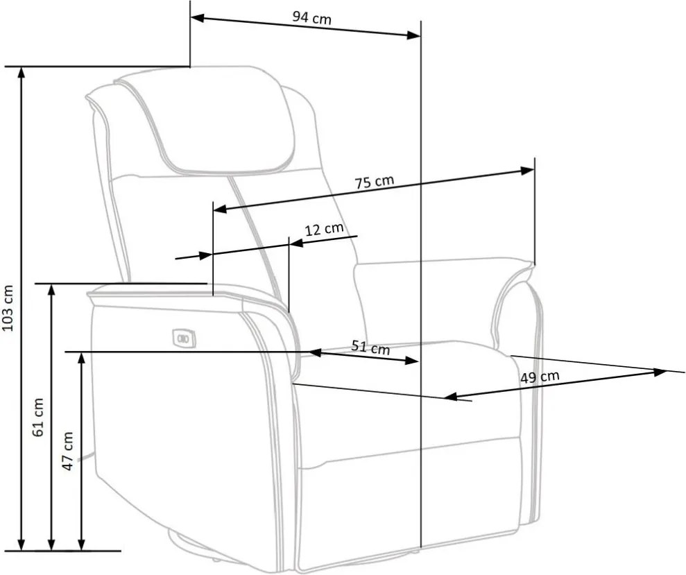Relaxační křeslo PARADISE s elektrickým polohováním — ekokůže, krémová