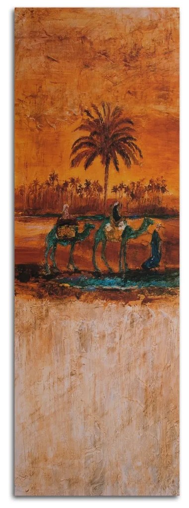 Obraz na plátně Palm Camel Desert - 40x120 cm