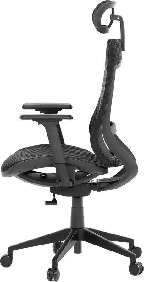 Kancelářská židle KA-W002 BK, synchronní mechanismus, černá síťovina (62 x 67) cm