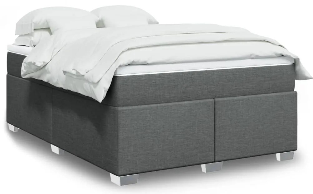 Box spring postel s matrací tmavě šedá 160x200 cm textil 3285145