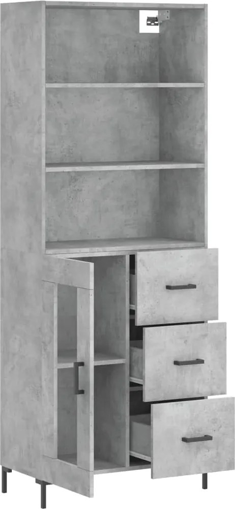 Skříň highboard betonově šedá 69,5x34x180 cm kompozitní dřevo 3189513