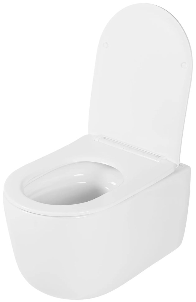 Rea Eddy, závěsná záchodová mísa Tornado Rimless 525x360x360 mm se sedátkem, REA-C6560