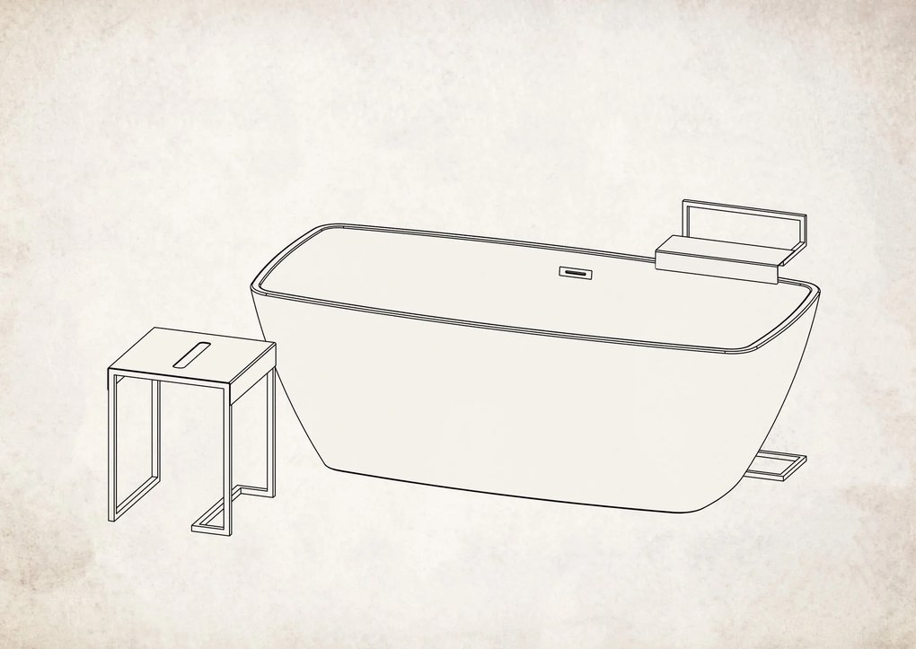 Deante Mokko příslušenství, taburetka-stolek koupelnový, černá matná, ADM_N51T