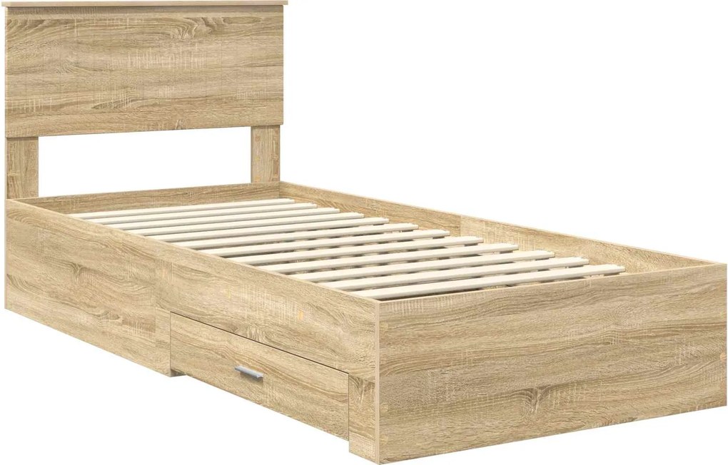 Rám postele se zásuvkou Dub sonoma 90 x 200 cm Kompozitní dřevo 3410942