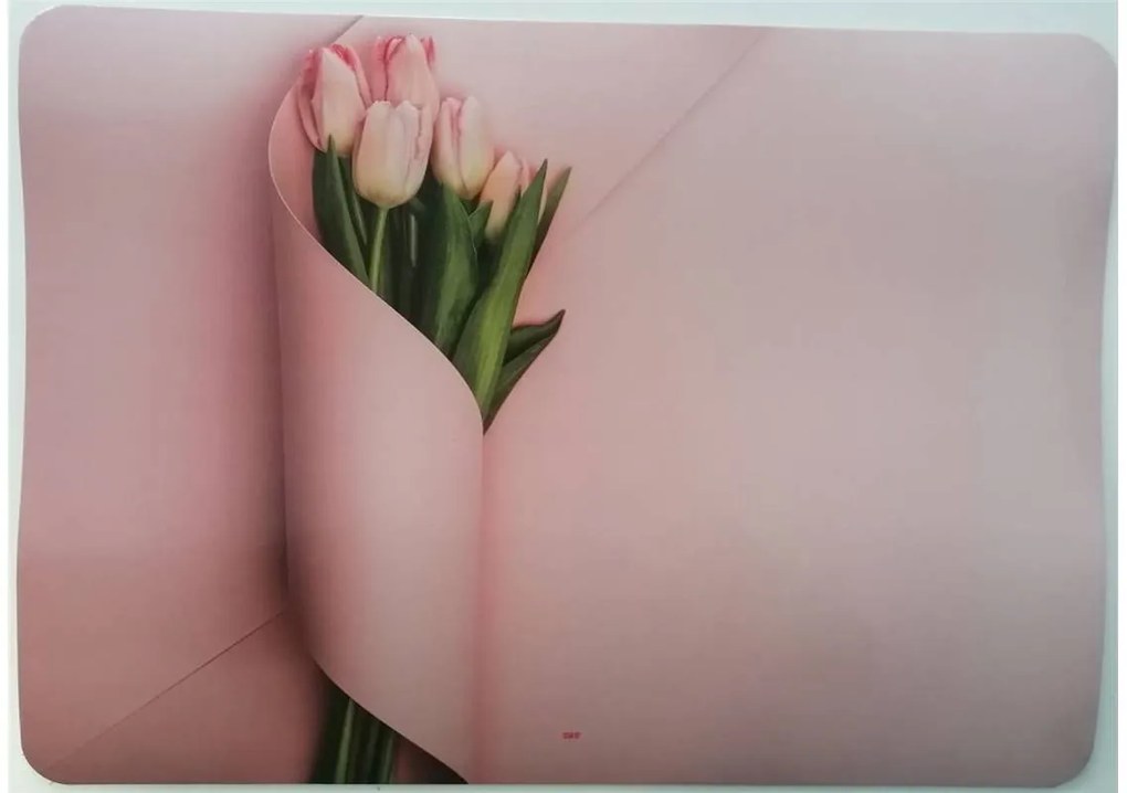 Prostírání  na korku - Tulipány růžové