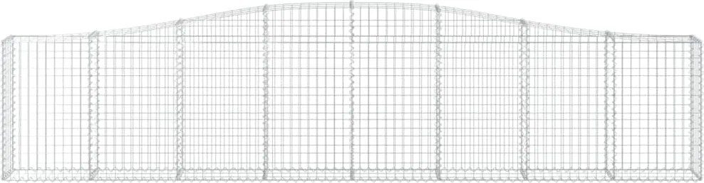 Klenuté gabionové koše 4 ks 400x30x80/100 cm pozinkované železo 3145815