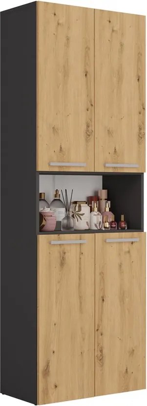 TPS Koupelnová skříňka NEL 2K2D 60 cm, antracit / artisan