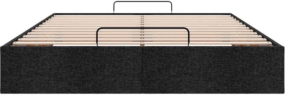 Osmanský rám postele bez matrací černá 140x200 cm textil 3310884