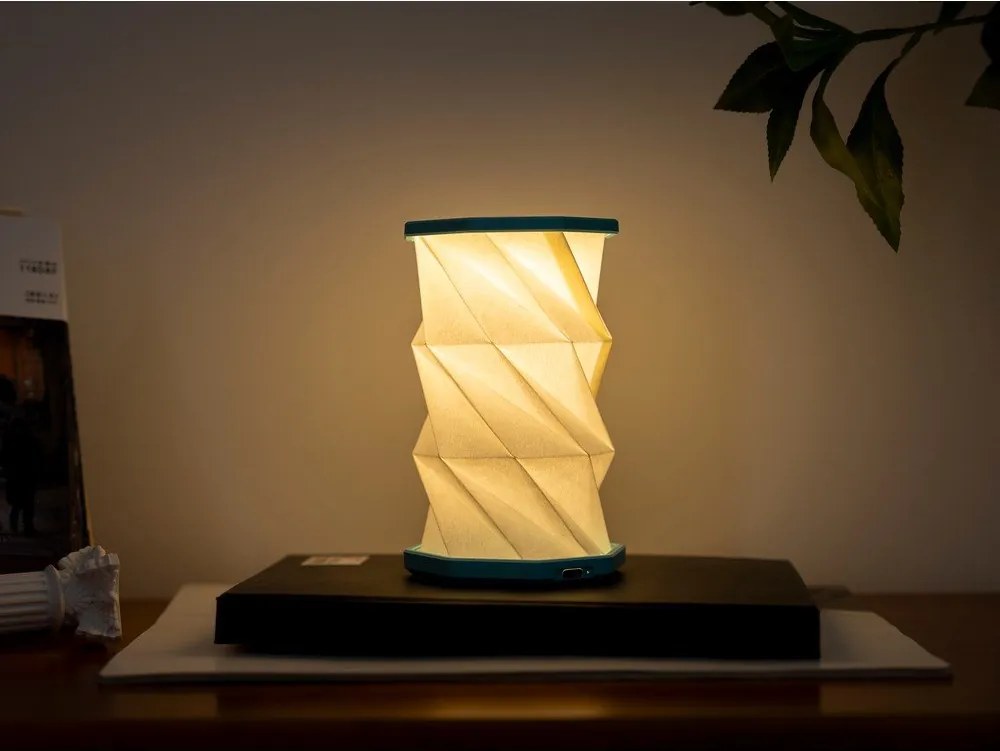 Bílá/tyrkysová přenosná světelná dekorace na USB ø 8 cm Twist – Gingko
