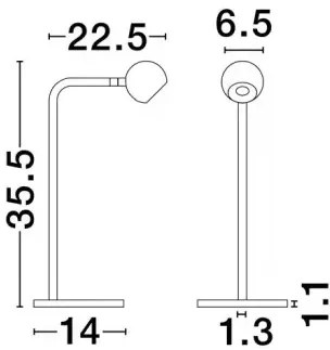 LED černá stolní lampa Sfera