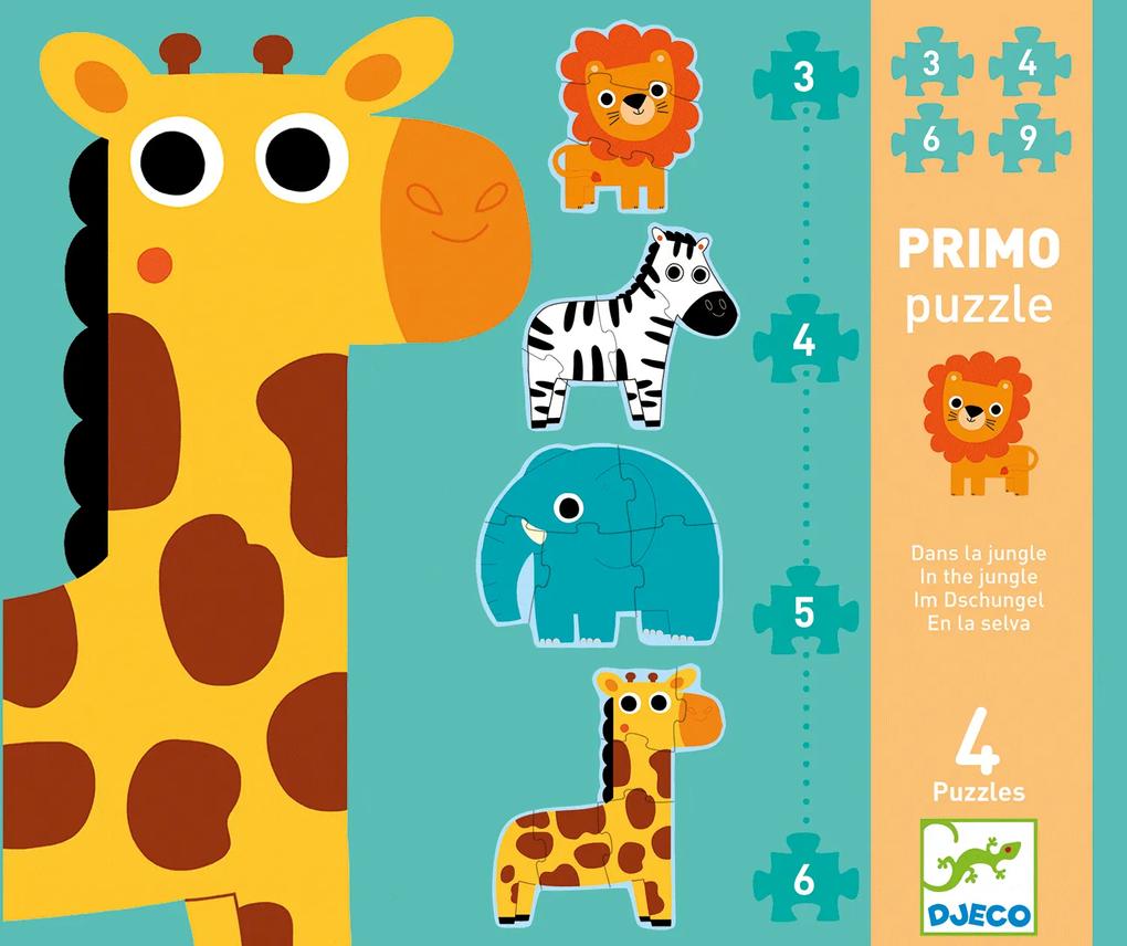 Djeco Primo puzzle - V džungli 4 dílky