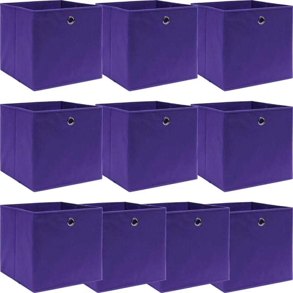 vidaXL Úložné boxy s víky 10 ks bledě modré 32 x 32 x 32 cm textil [288352] Barva: žlutá s víky