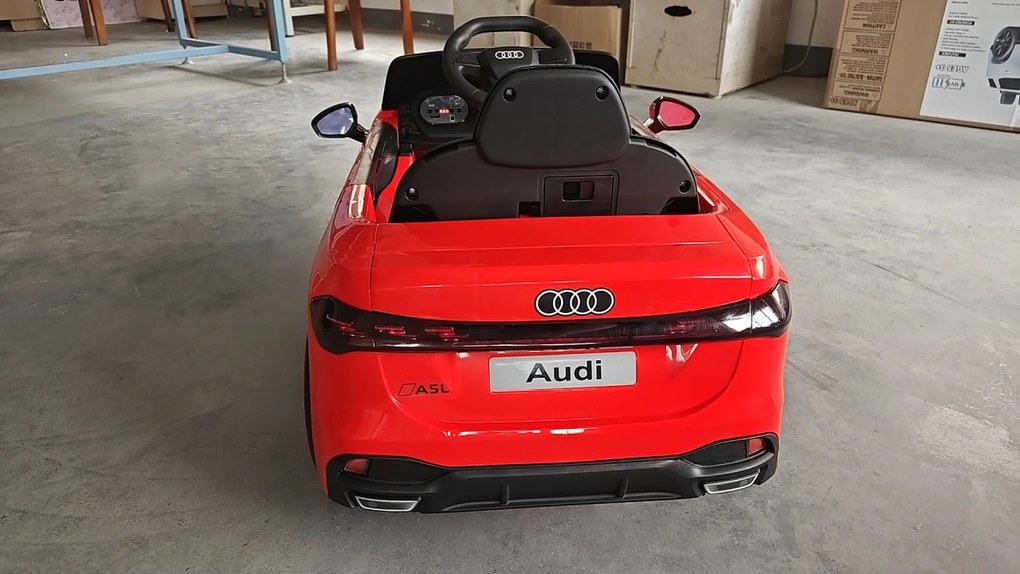 AIYAPLAY Dětské elektrické auto 12V Audi A5L s dálkovým ovládáním, lithiová baterie, 2 motory, dálkové ovládání, červená