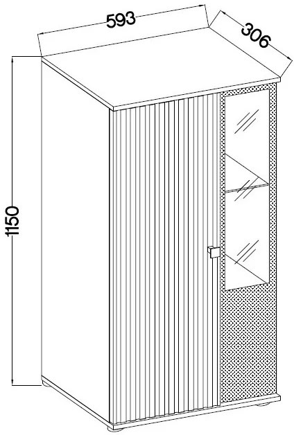 Obývací stěna Salsa, dub artisan/lamelový efekt