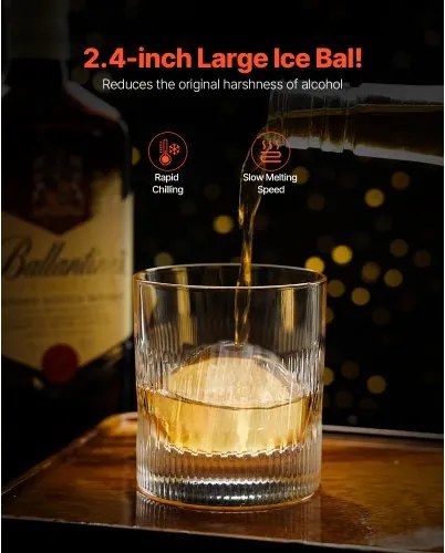Sada na lisování ledových koulí Výrobník 60 mm průhledné koule do whisky