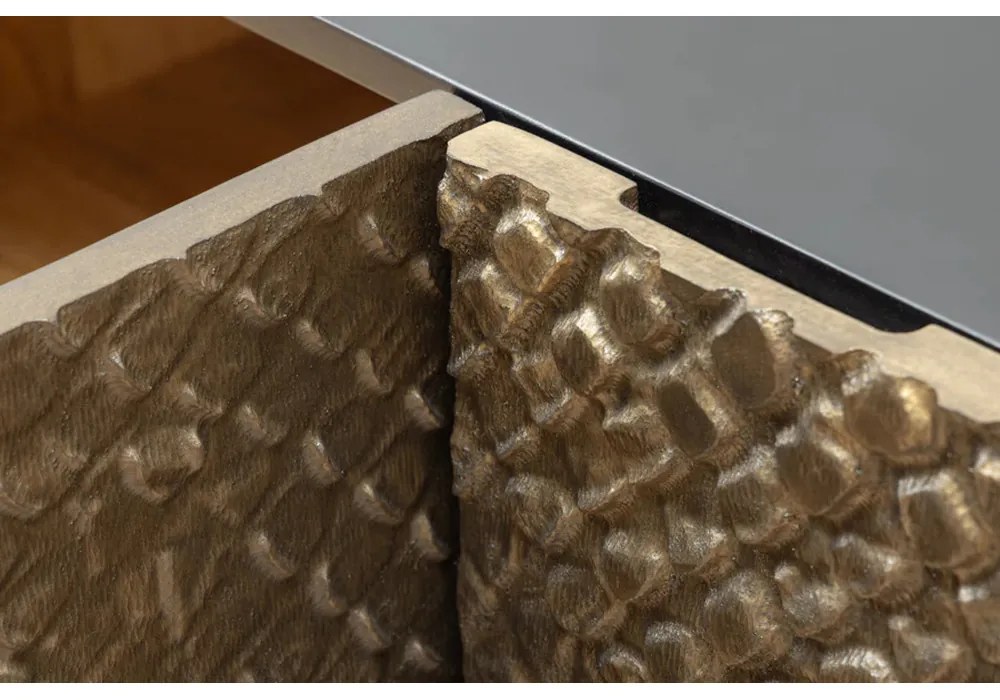 Massive home | Komoda SNAKE 160 CM hnědočerná masiv mango