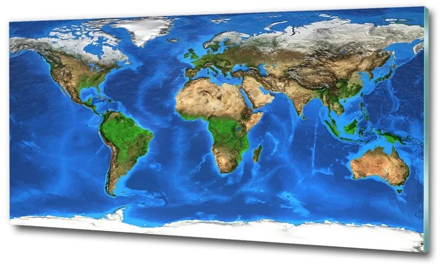Wallmuralia Foto obraz sklo tvrzené Mapa světa 100x50