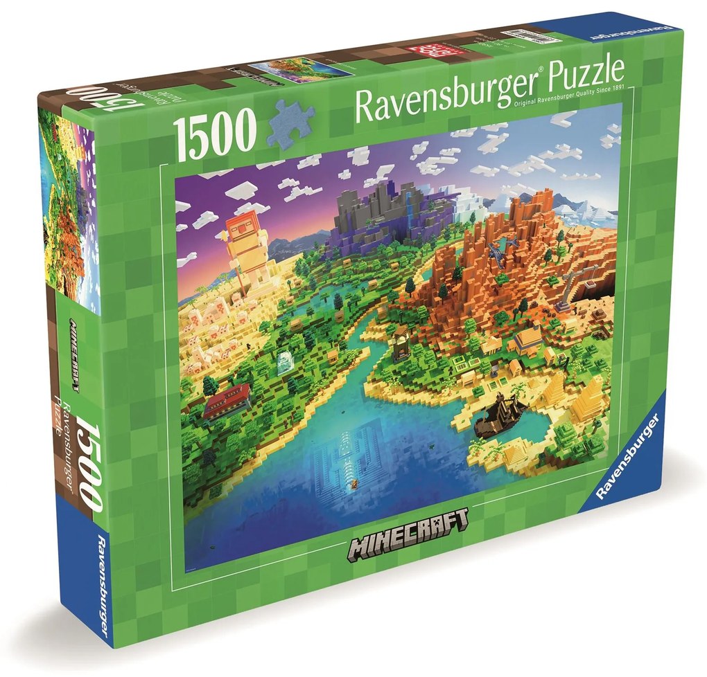 Puzzle ravensburger 120004332 minecraft: svět minecraftu