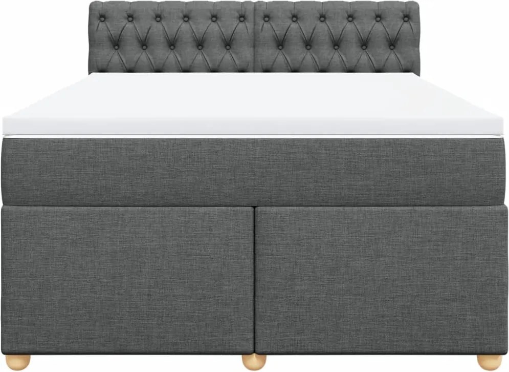 Box spring postel s matrací tmavě šedá 160x200 cm textil 3289039