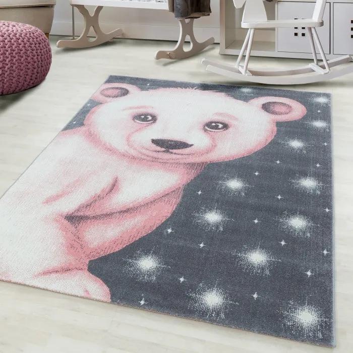 Vopi | Dětský koberec Bambi 810 pink - Kulatý průměr 120 cm