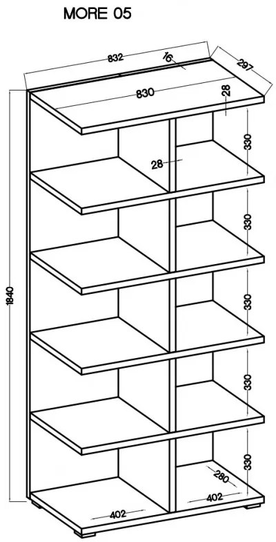 FALCO Knihovna Marek 05 Odstín: Sonoma